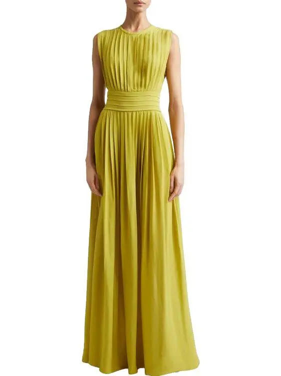 Giambattista Valli Pleated Sleeveless Dress - Green