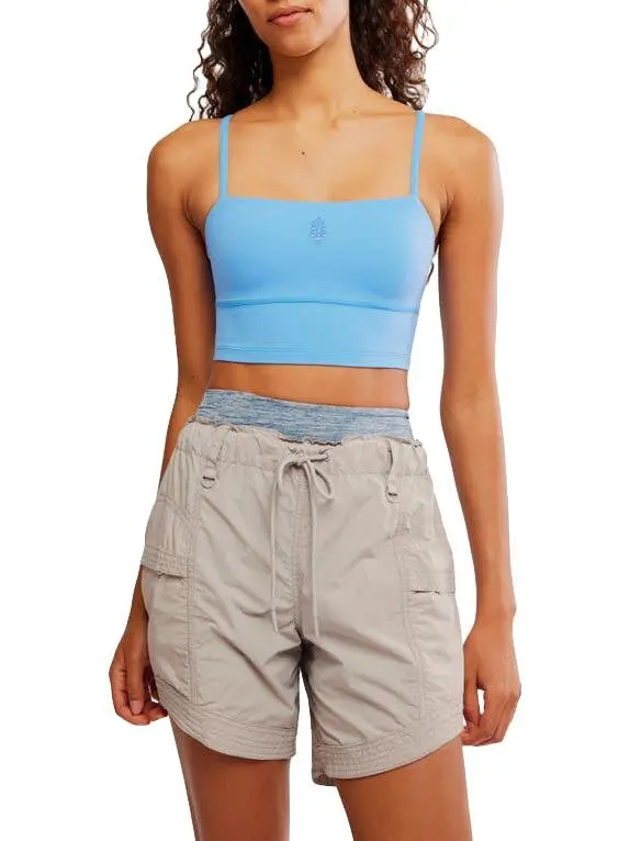 Free People Never Better Longline Sports Bra - Riviera Blue