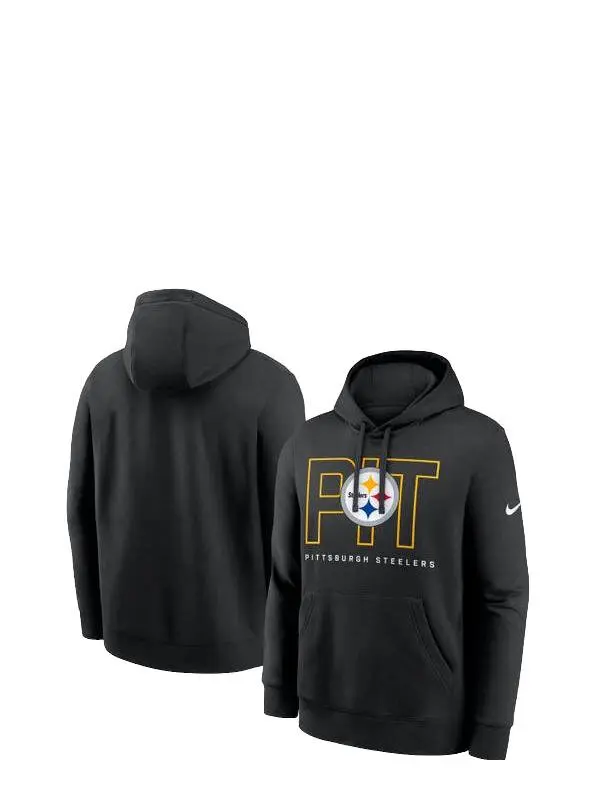 Nike Pittsburgh Steelers Club Fleece Pullover Hoodie - Black