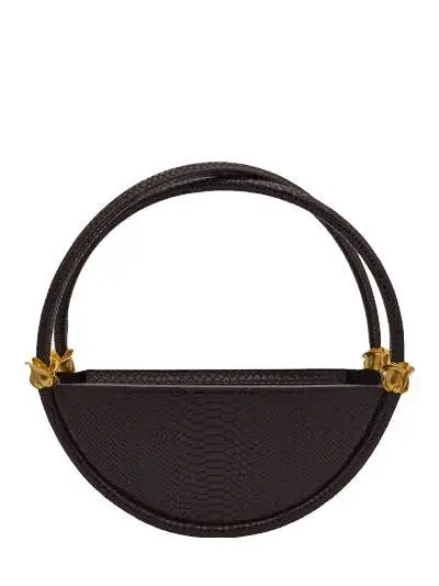 CONTESSA MILLS World Bag Grand Italian Leather Handbag - Black