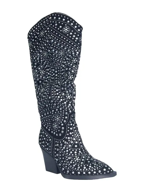 LAUREN LORRAINE Tall Embellished Boots - Black