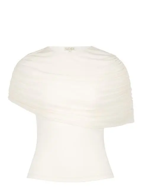 SAEMDI Mesh Cape Top - Cream