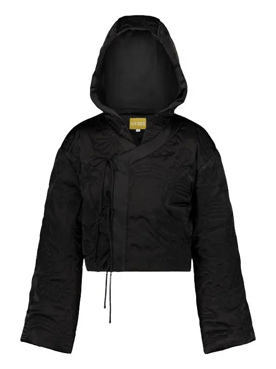 SAEMDI Embroidered Padded Jacket - Black