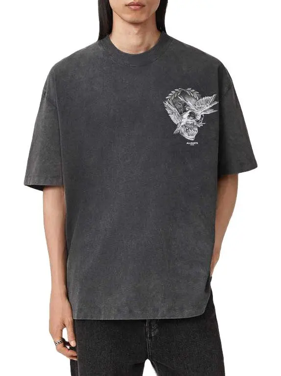 ALLSAINTS Mysteries Cotton Graphic T-shirt - Washed Black