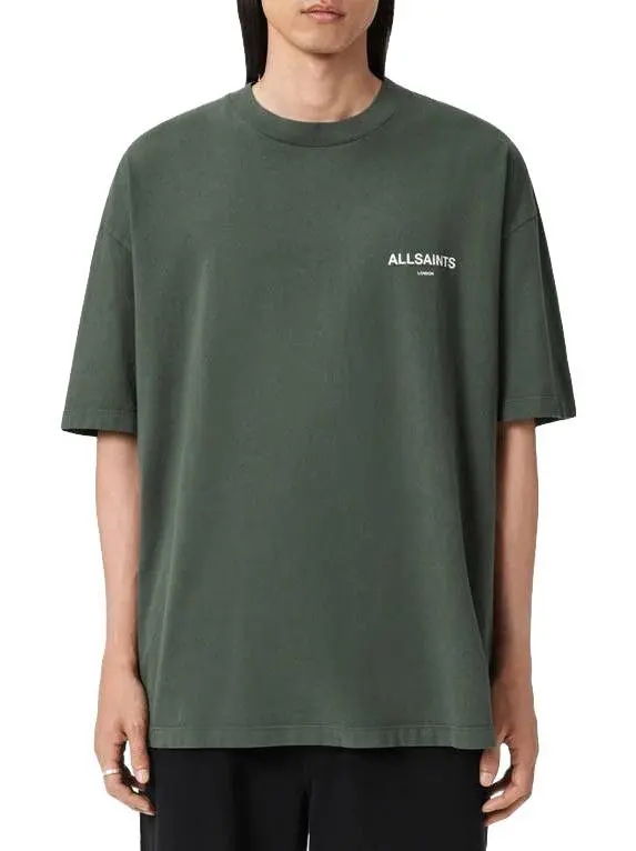 ALLSAINTS Halcyon Oversize Cotton Graphic T-shirt - Garnet Green