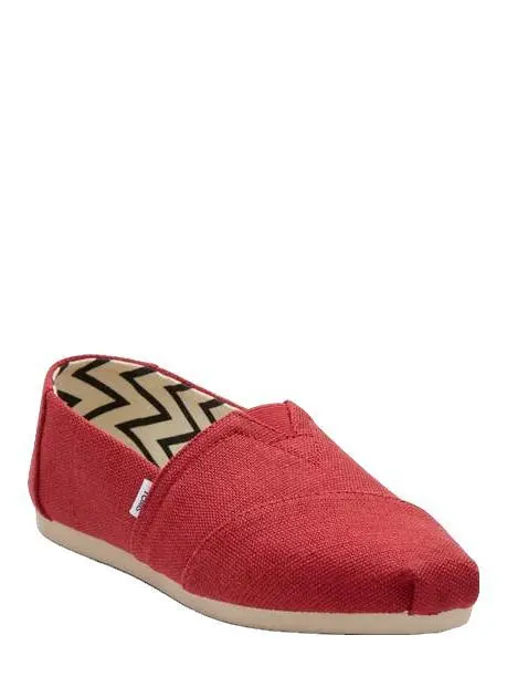 Toms Classic Alpargata Espadrille Slip-on - Red Heritage Canvas