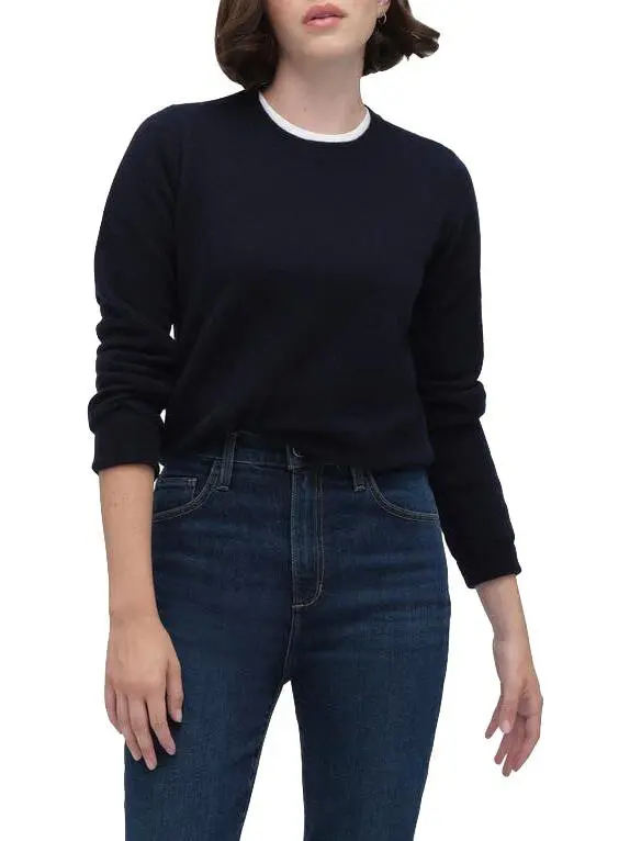 FAVORITE DAUGHTER Cashmere Crewneck Sweater - Navy