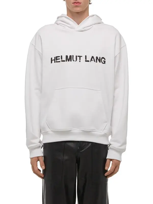 Helmut Lang Stencil Logo Graphic Hoodie - White