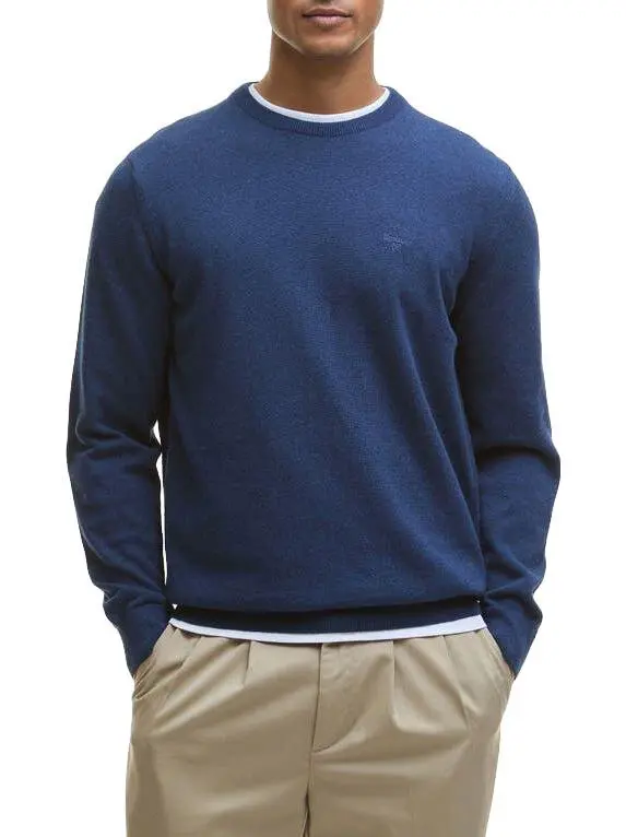 Barbour Solid Cotton Crewneck Sweater - Inky Marl