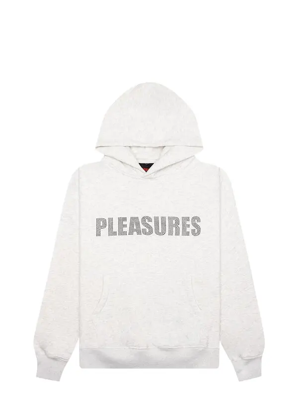 PLEASURES Rhinestone Impact Hoodie - Grey