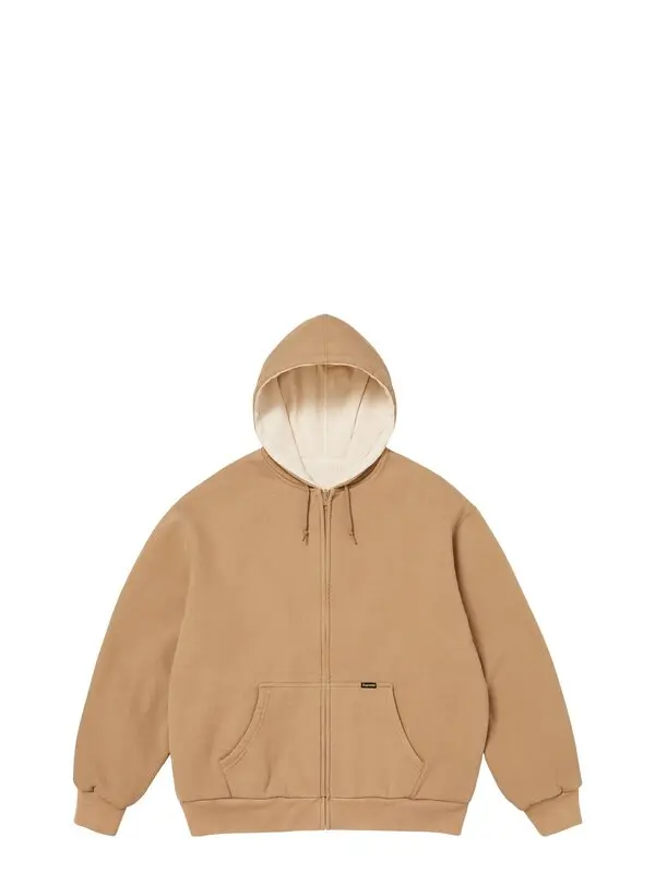Supreme Reversible Zip-up Hooded Sweatshirt - Tan