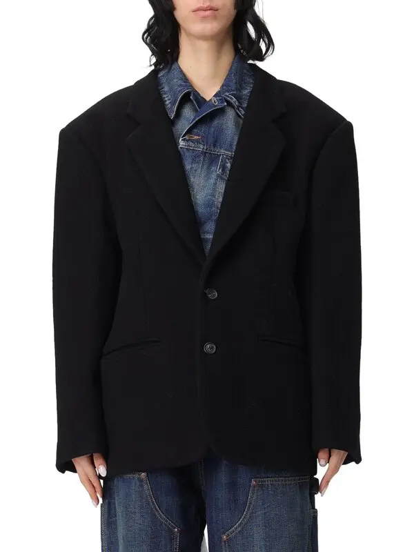 MAISON MARGIELA Wool Blend Coat - Black