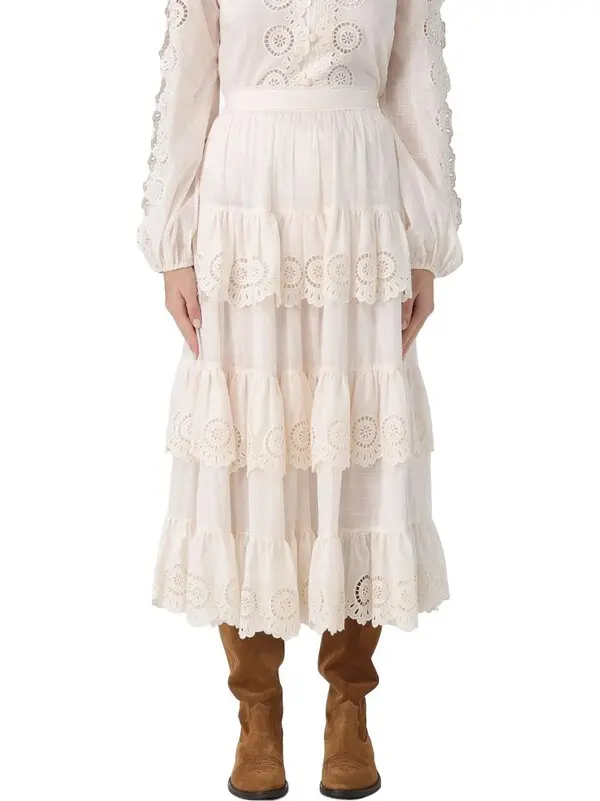 Zimmermann Tiered Skirt - Ivory