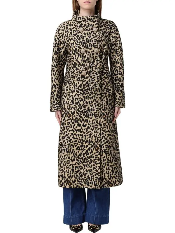 Valentino Garavani Leopard Print Double-breasted Coat - Multicolor