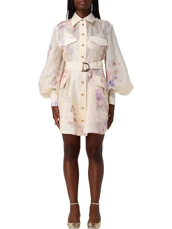 Zimmermann Printed Mini Shirt Dress - Pink