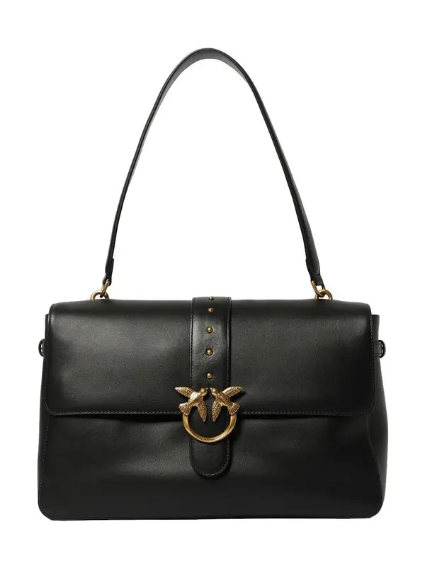Pinko Maxi Love Bag Slouchy Leather Shoulder Bag - Black