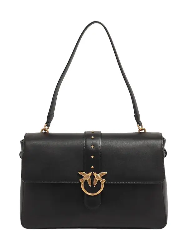 Pinko Maxi Love Bag Slouchy Leather Shoulder Bag - Black