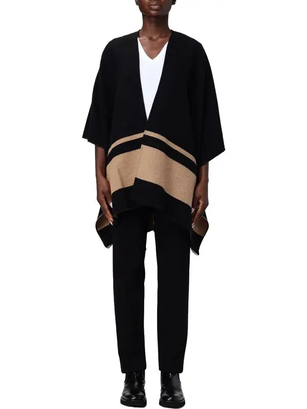 Ralph Lauren Striped Cape - Black
