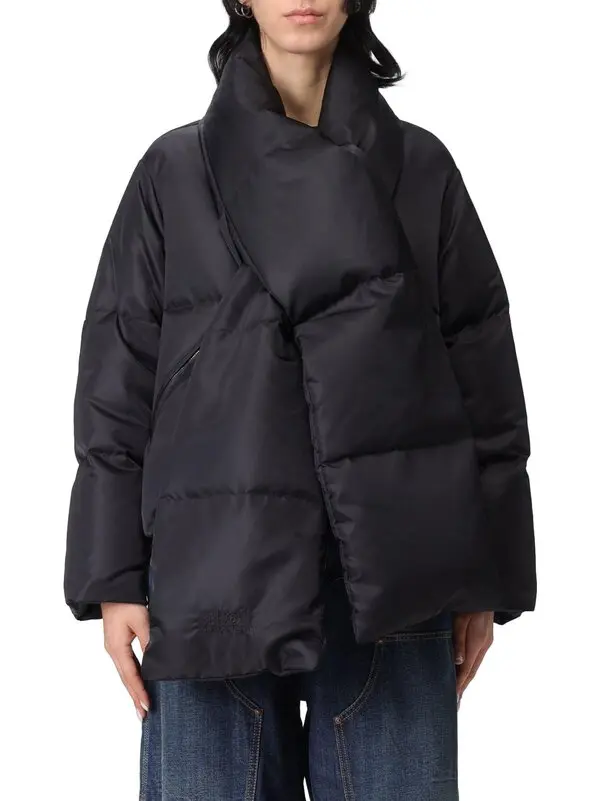 MAISON MARGIELA Puffer Jacket With Integrated Scarf - Black