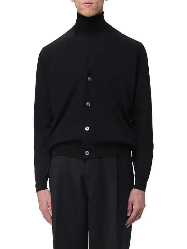 LARDINI Buttoned Sweater - Black