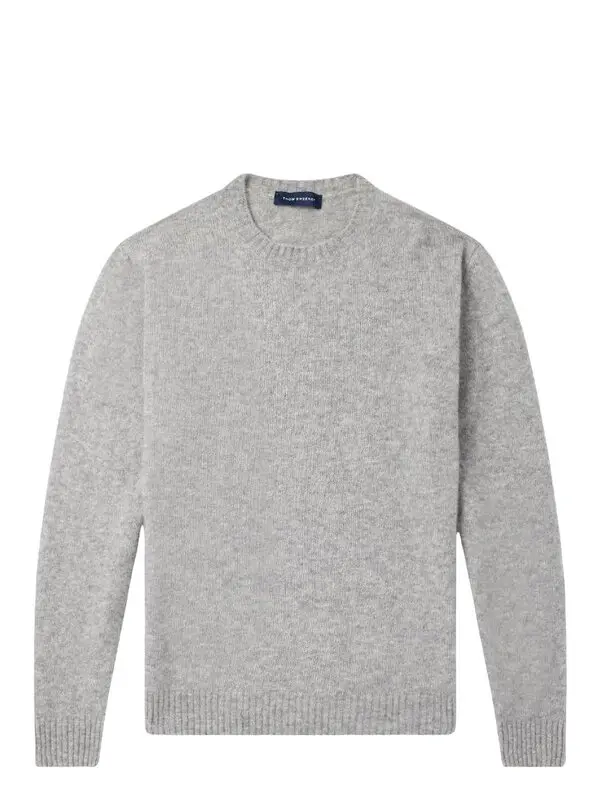 Thom Sweeney Brushed Cashmere-blend Sweater - Gray