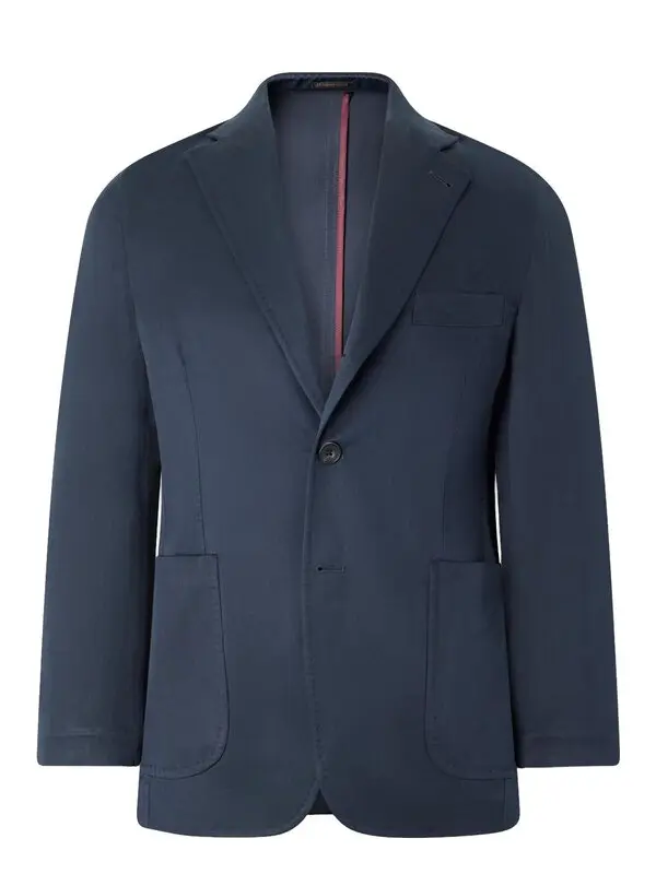 Rubinacci Silk-twill Blazer - Blue