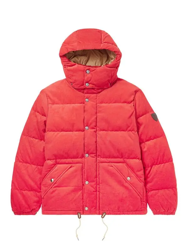 Ralph Lauren Wainwright Quilted Cotton-corduroy Hooded Down Jacket - Red