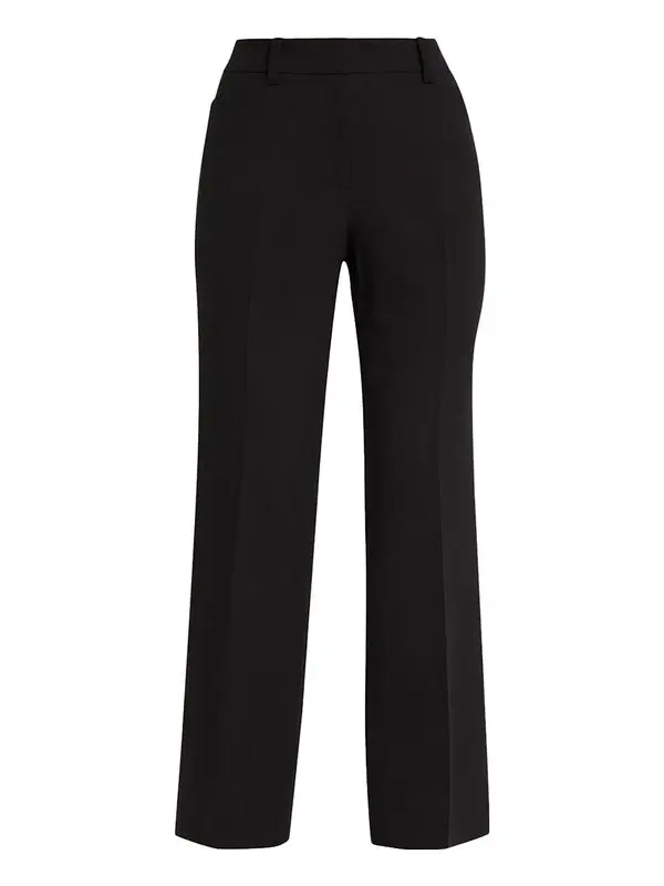 Lafayette 148 New York Reade Straight Leg Wool-blend Pants - Black