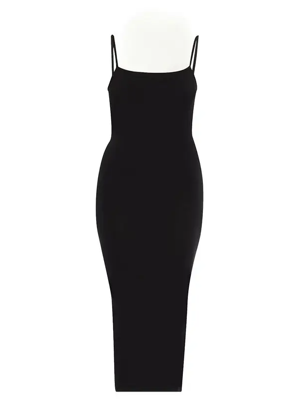Wolford Bodycon Velvet Midi Dress - Black