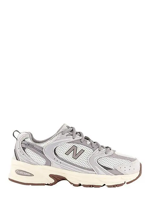 NEW BALANCE Leather And Mesh Trainers - Grey Matter Truffle Salt