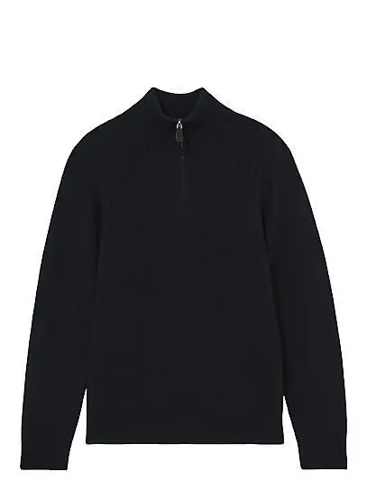 REISS Wool And Cashmere-blend Jumper - Navy