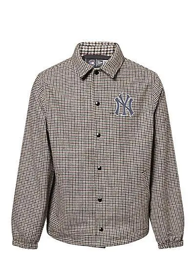 New Era New York Yankees Check-print Wool-blend Jacket - Brown