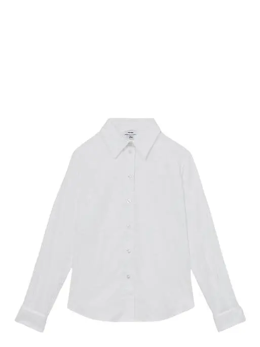 REISS Lottie Long-sleeve Cotton-sateen Shirt - Ivory