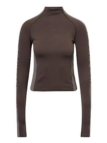 ADANOLA Jacquard Seamless Jersey Top - Coffee Bean