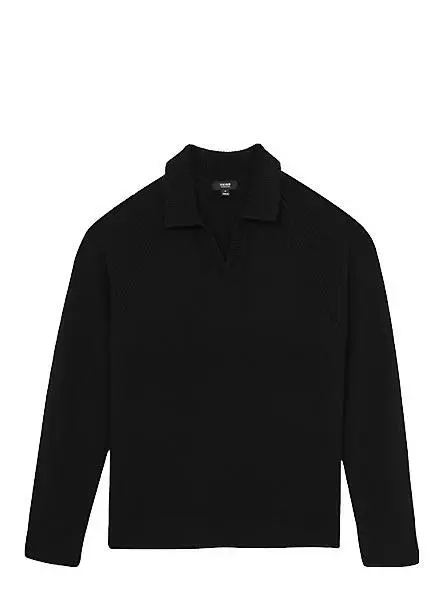 REISS Banbury Open-collar Wool And Cashmere-blend Jumper - Black