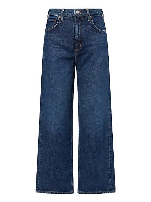 AGOLDE Wide-leg Stretch-denim Jeans - Echo Dk Indigo