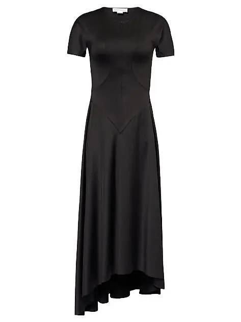Victoria Beckham Zip-front Stretch-jersey Midi Dress - Black