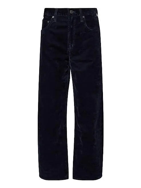 AGOLDE Low Curve Wide-leg Cotton-blend Jeans - Blue Crush (navy Velv)