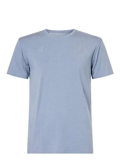 Derek Rose Basel Micro Crewneck Stretch-modal T-shirt - Blue