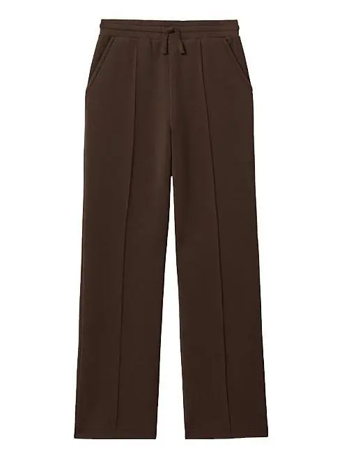 REISS Wide-leg Stretch-jersey Jogging Bottoms - Chocolate
