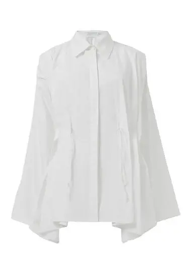 LEEM Pleated Long-sleeve Shirt - White