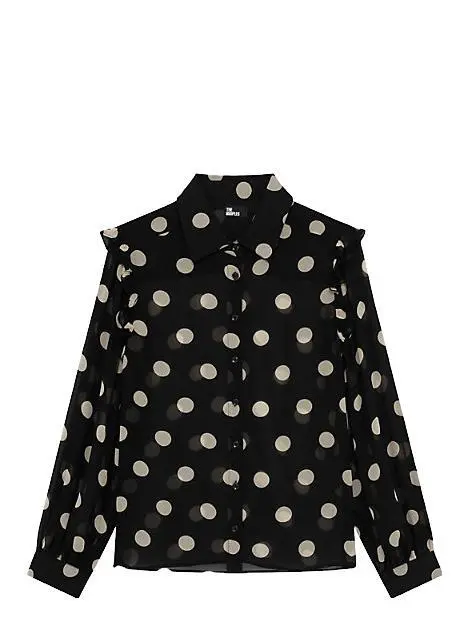 The Kooples Spot-print Woven Shirt - Black White