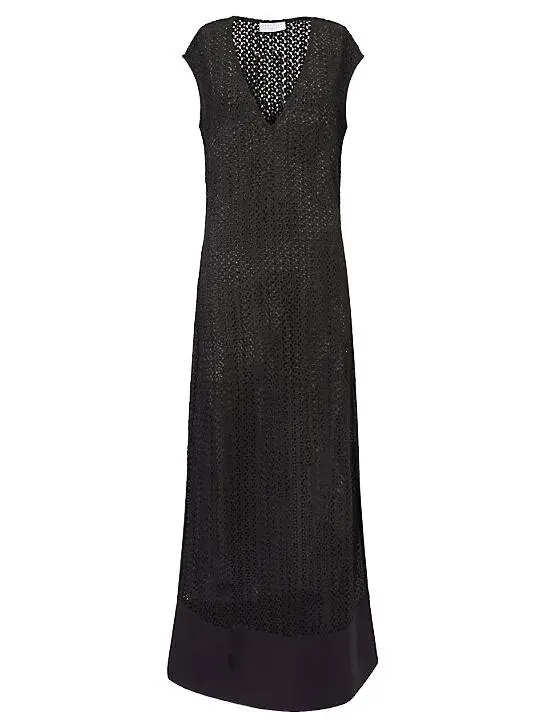 Seafolly Crochet Sleeveless Knitted Maxi Dress - Black
