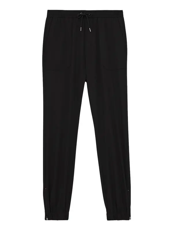REISS Stretch Nylon Trousers - Black