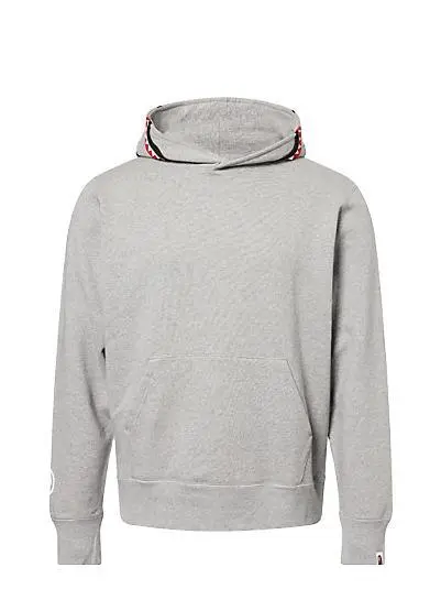 A BATHING APE Shark Relaxed-fit Cotton-jersey Hoody - Grey