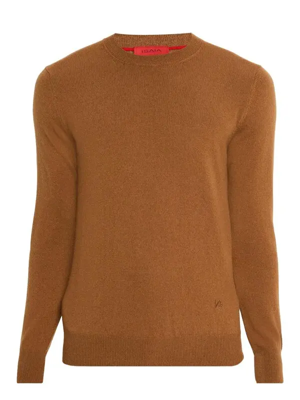 Isaia Classic-fit Cashmere Crewneck Sweater - Brown