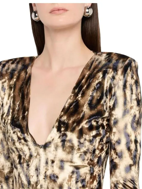 Lapointe Ocelot-print Velvet Maxi Dress - Leopard 23