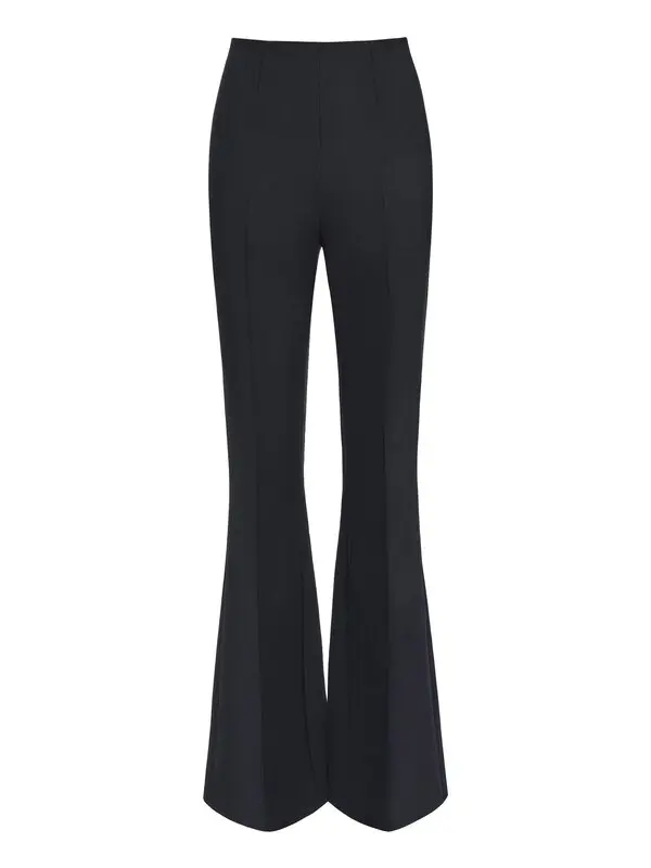 Oscar De La Renta Wool Flared Pant - Blue
