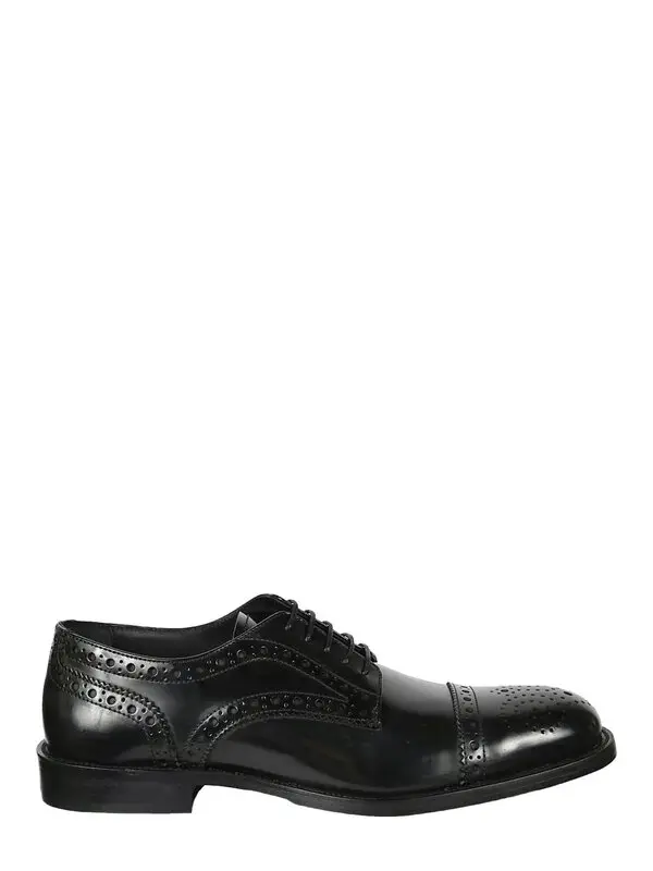 BALDININI Leather Derby Shoes - Black