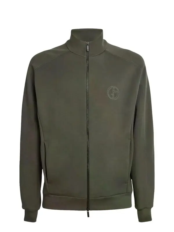 Giorgio Armani Logo-embroidered Zip-up Sweatshirt - Green